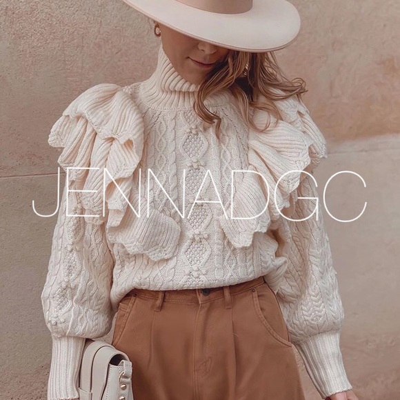 Zara | Sweaters | Last One Nwt Zara Ruffled Cable Knit Sweater | Poshmark